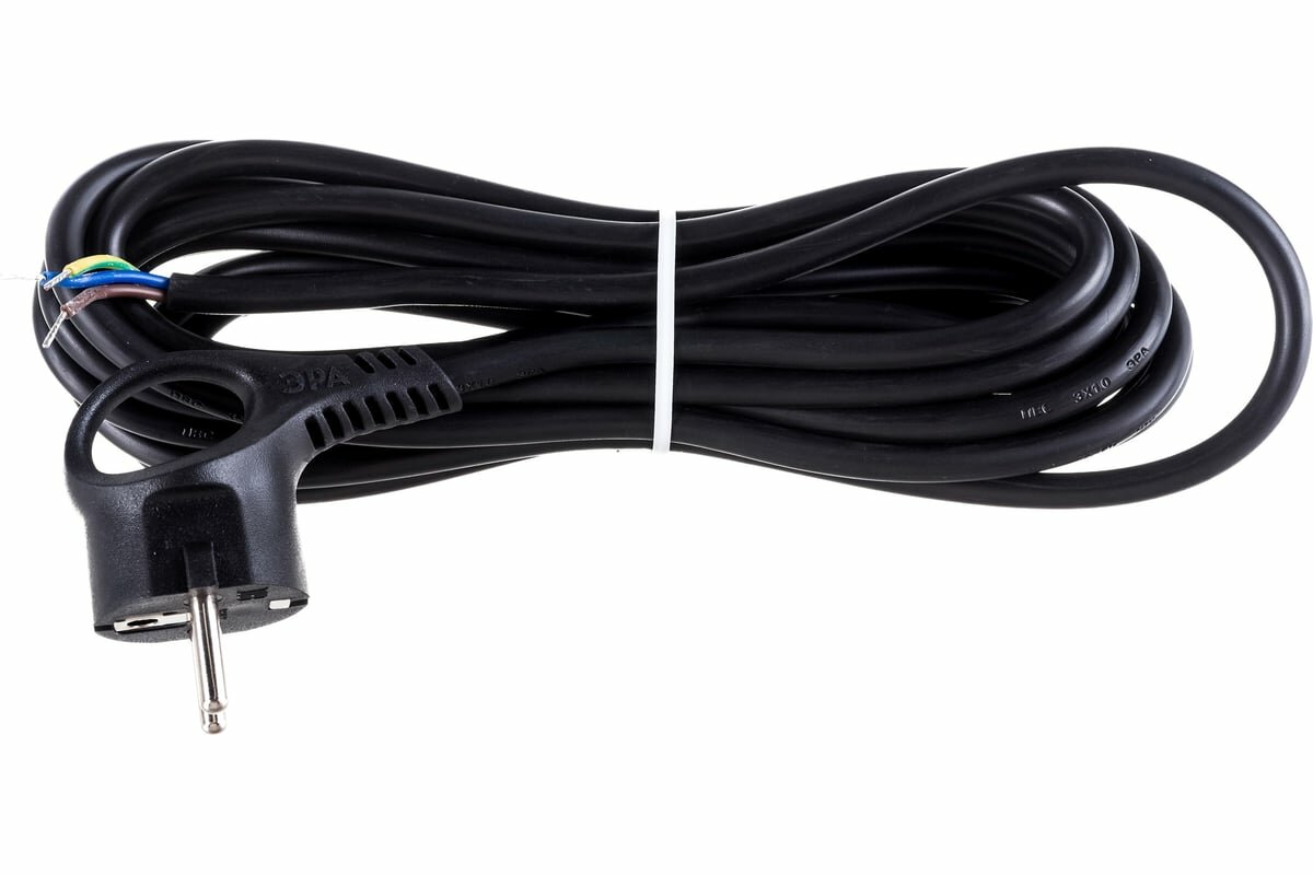 ЭРА сетевой шнур с вилкой U-3x1-5m-B с заземлением 5 м ПВС 3x1мм2 черный Б0048703