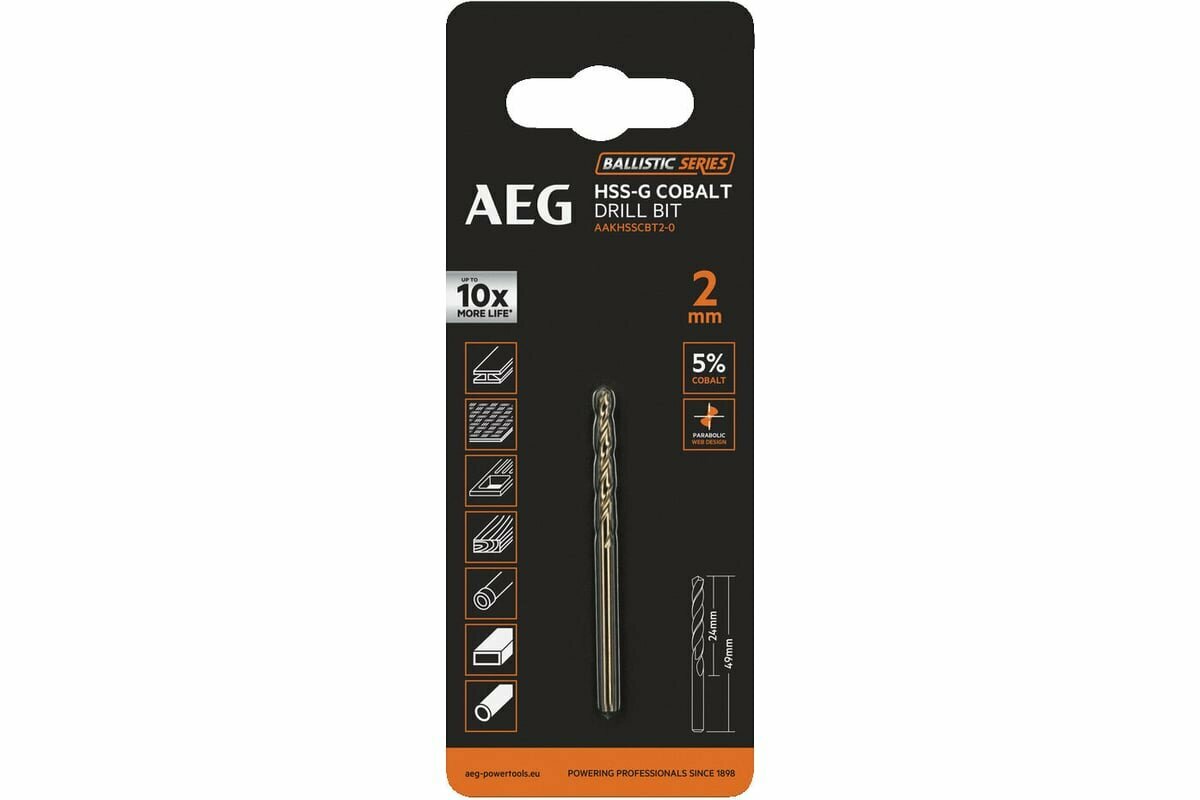AEG Сверло с кобальтом 1шт.2.0х49mm AAKHSSCBT2-0 4932479323