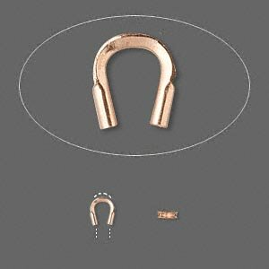 Концевики, 4.5х4мм (внутренний размер 0.55мм), Beadalon, защитные скобы, базовый материал - латунь, яркая медь, пара