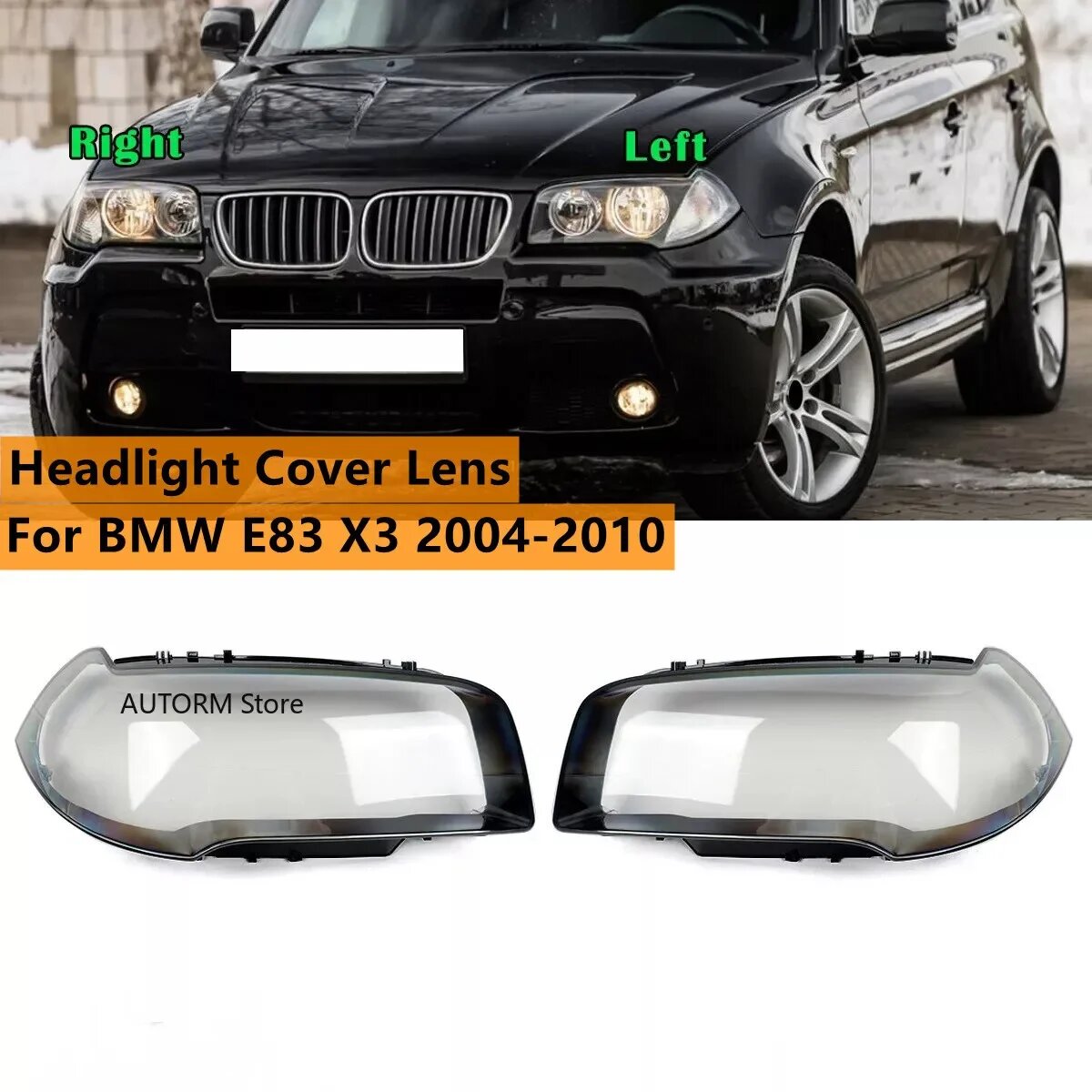 Правая/левая линза автомобильной фары, стеклянная крышка лампы, абажур для BMW X3 E83 2004-2010, крышка фары, корпус фары Only Left Side