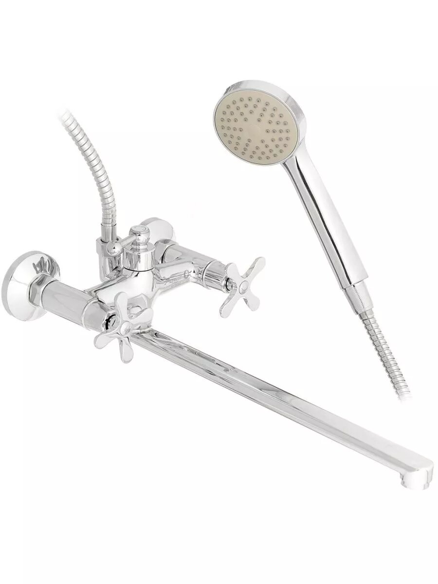 Смеситель Frud R22601, для ванны, с душевой лейкой, вентильный, хром