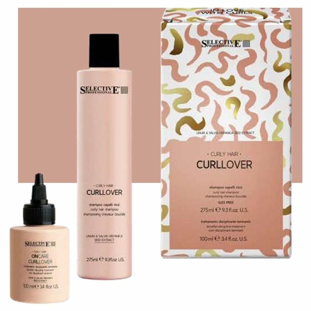 Шампунь Selective Professional Curllover Набор XMAS CURLLOVER BOX, Набор для вьющихся и пушащихся волос: шампунь, флюид, Набор: шампунь, 275 мл + флюид, 100 мл