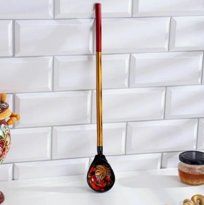 Ложка дер. для солений ХУД. Роспись арт. П12992, 6902/4122