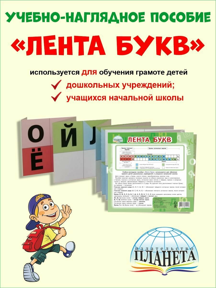 Учебно-наглядное пособие Глобус Лента букв, в индивидуальной упаковке, с евро-подвесом, 2020 г.