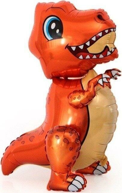 Шар 3D (30'/76 см) Фигура, Маленький динозавр, Оранжевый, 1 шт. в упак.