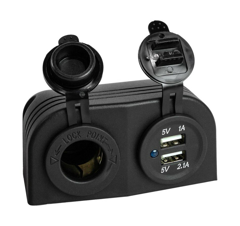 Панель с USB-разъемом 5в 2.1А и прикуривателем (Москва)