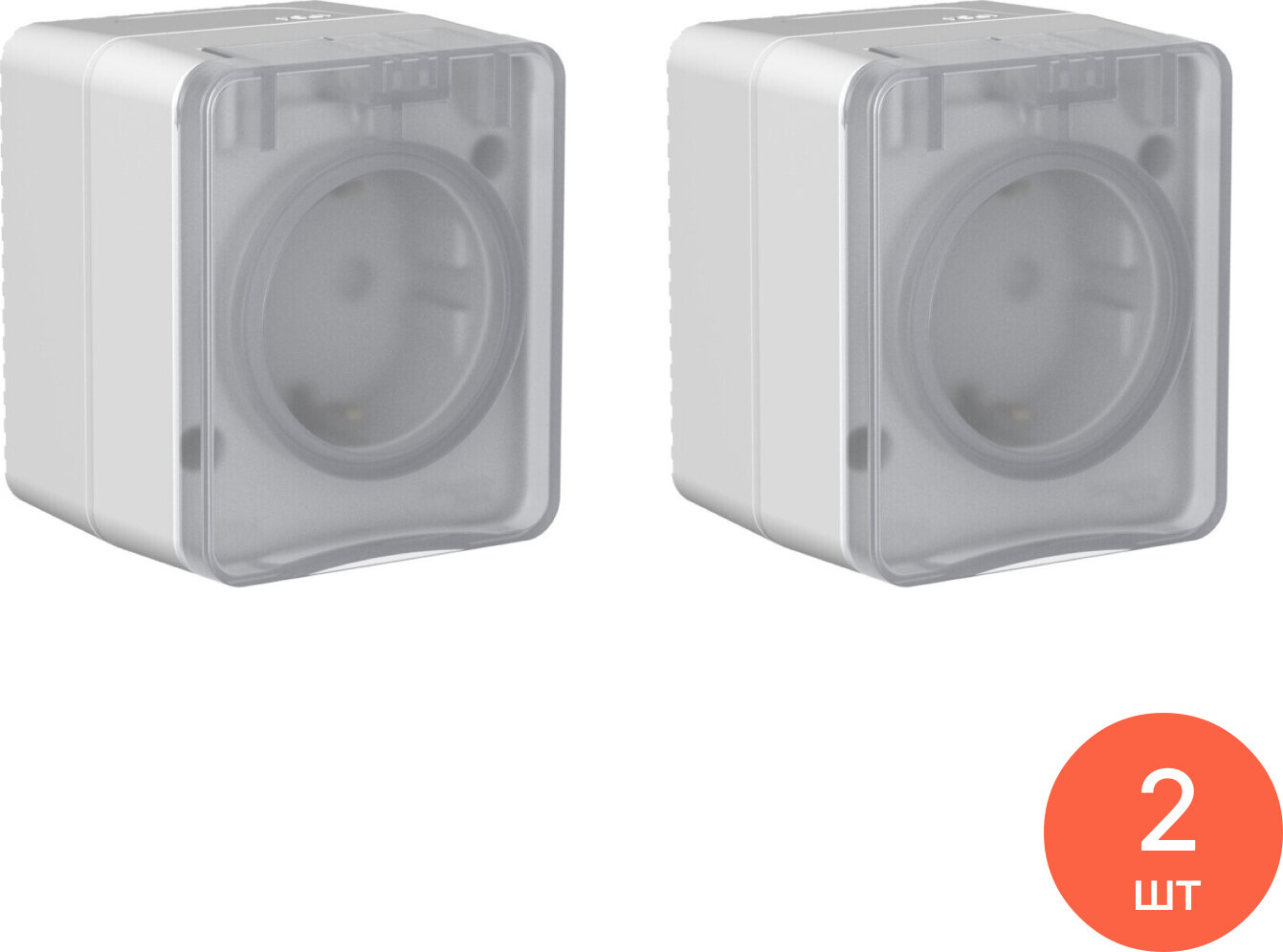 Розетка силовая штепсельная Systeme Electric / Систем Электрик AtlasDesign Profi одноместная ОУ, 16А 250В IP54 серый с заземлением, ATN543045 / электрооборудование (комплект из 2 шт)