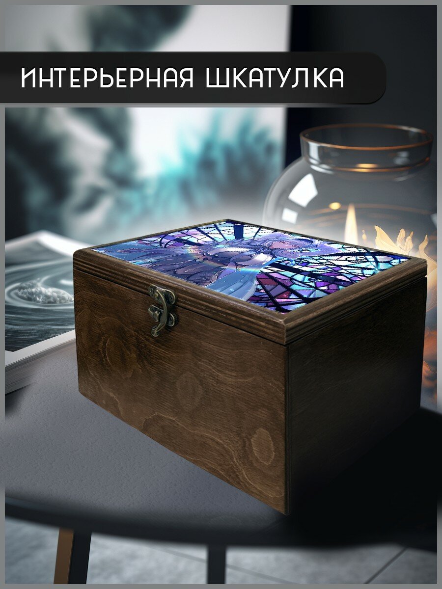 Шкатулка интерьерная для украшений универсальная 22x17x12 см игра Genshin impact (Геншин импакт, Эола, PC, PS, Xbox, Switch) - 2104