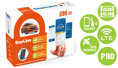 Сигнализация с автозапуском StarLine S96 v2 LTE GPS PRO 2CAN+4LIN