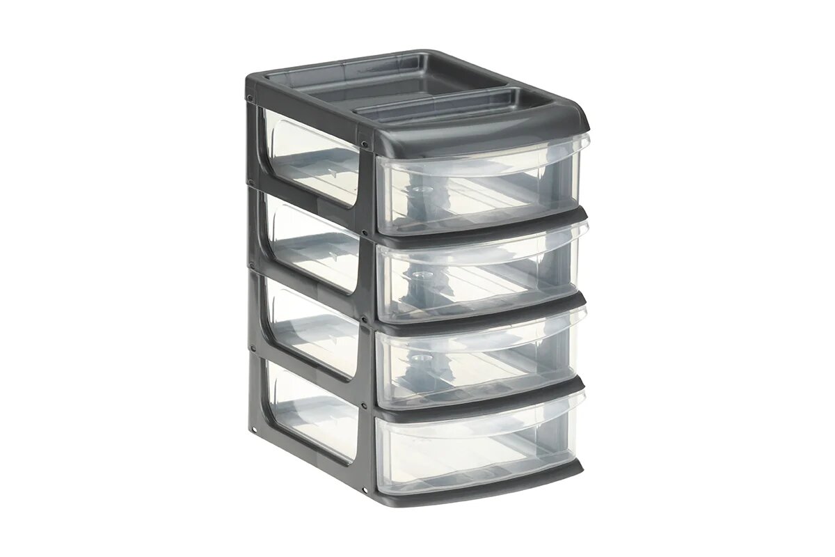 IDEA Универсальный бокс средний 4 секции графитовый М 2766 корпус распределительных коробок