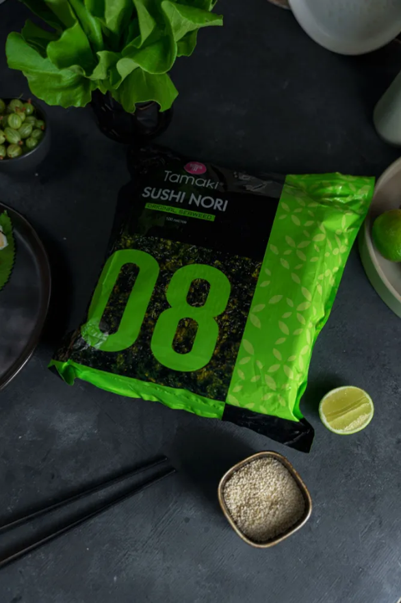 Нори Tamaki №8, для японской кухни, для роллов и суши, 100 листьев, неострые, 300 г