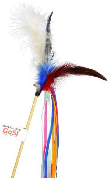 GoSi Удочка-дразнилка "Лента и перо" для кошек, 50 см