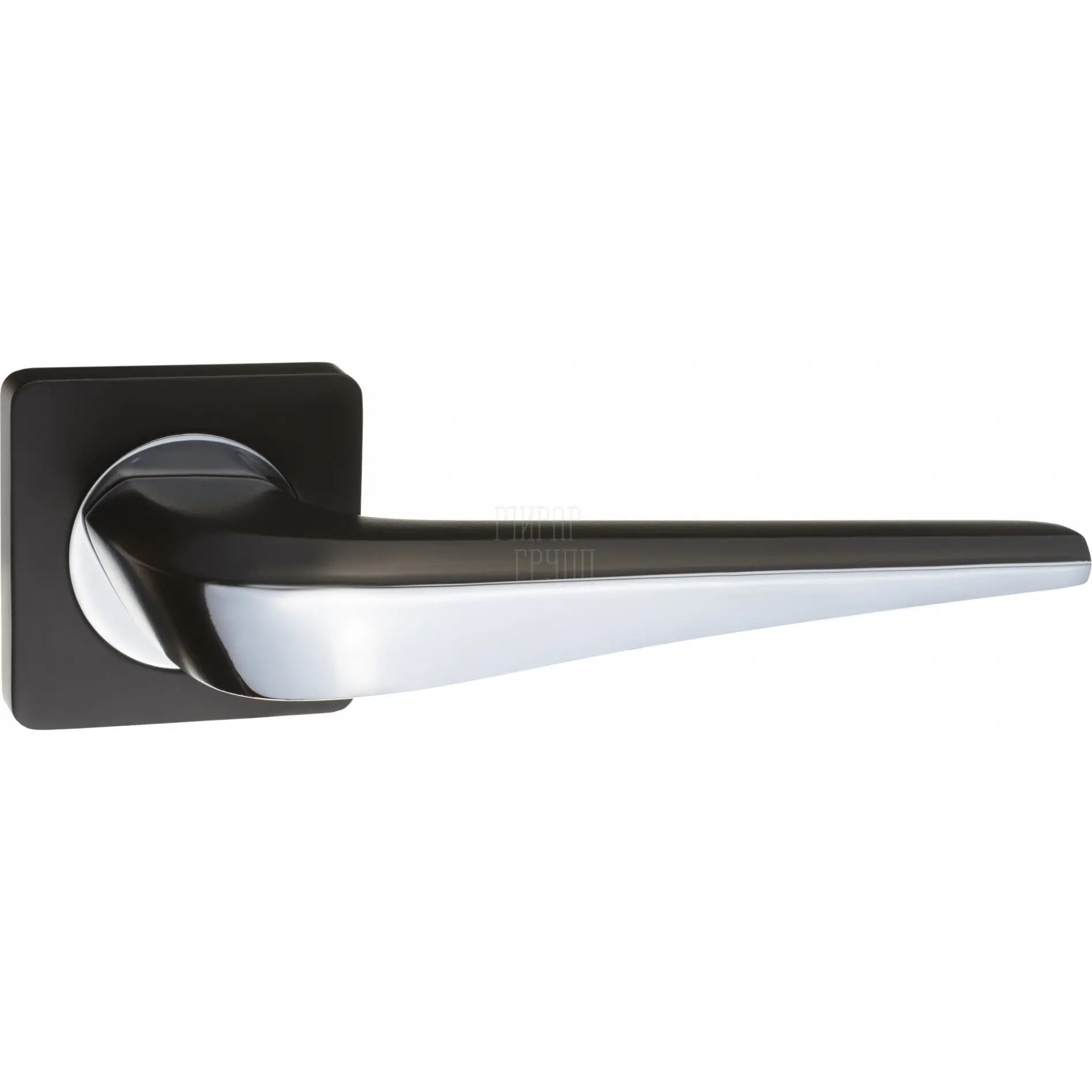 Дверные ручки Renz (Ренц) "Фиоре" INDH 425-02 на квадратной розетке полированный хром + черный