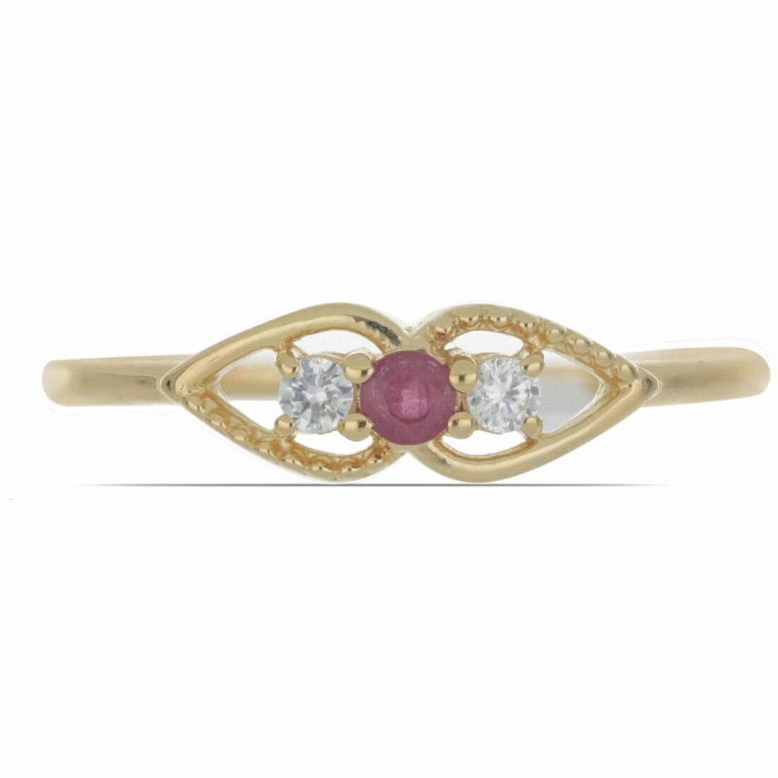 Кольцо, серебро, 925 проба, фианит, рубин