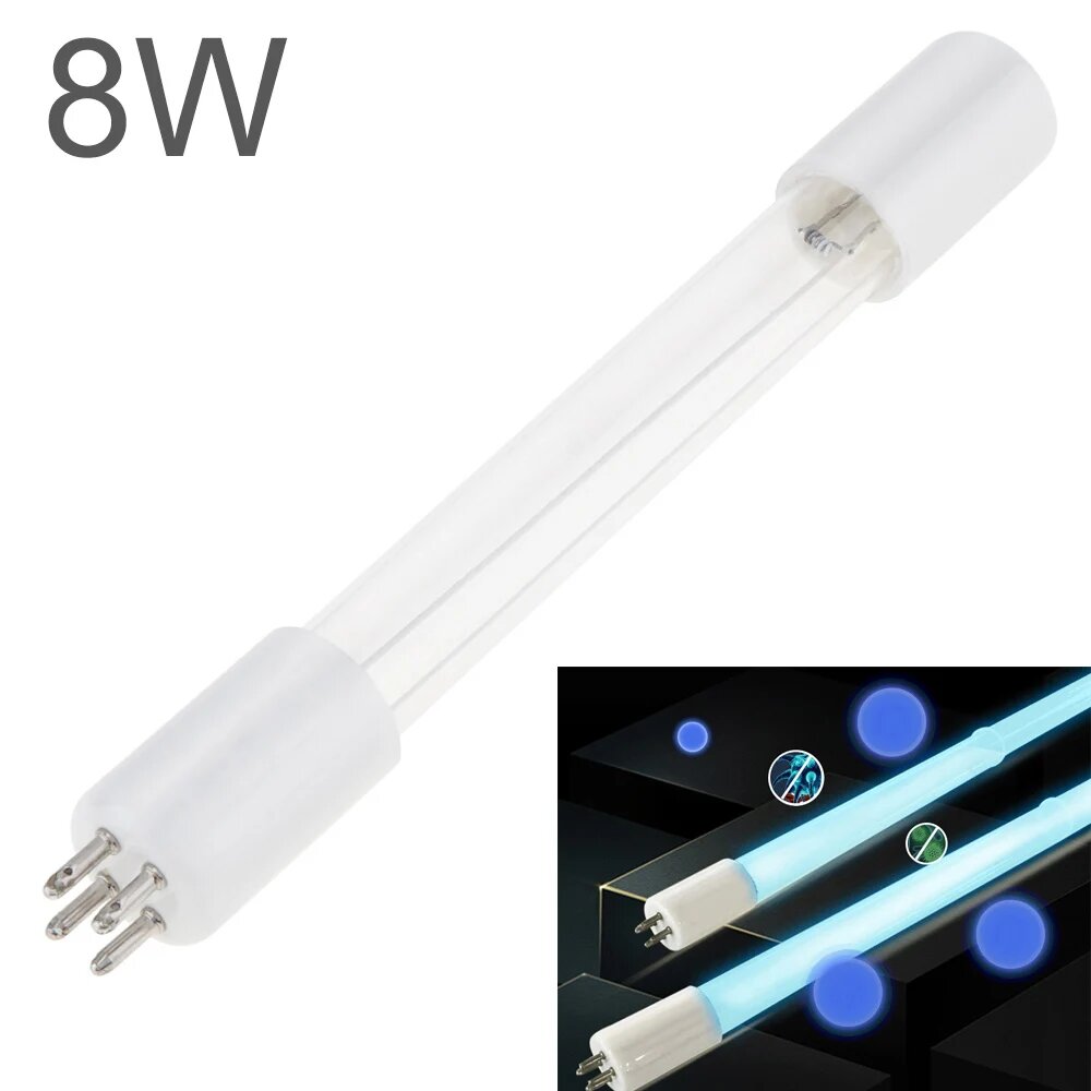 G10q 5-8 Вт УФ-лампа УФ-фильтр для воздушного оборудования с прямой трубой и односторонней 4-игольной трубкой, трубкой УФ-фильтра G10q 5-8 Вт