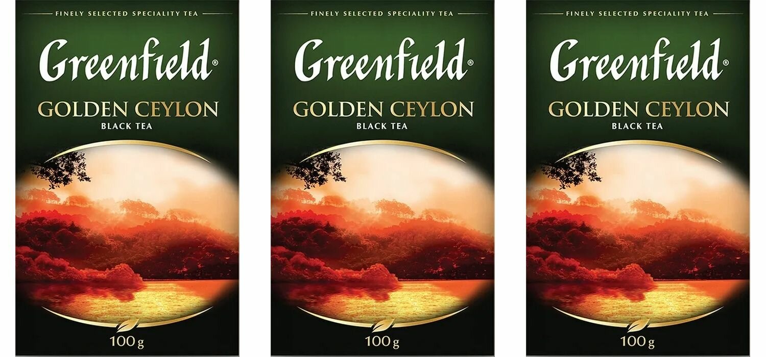 Greenfield Чай Голден Цейлон крупнолистовой 100 г, 3 шт