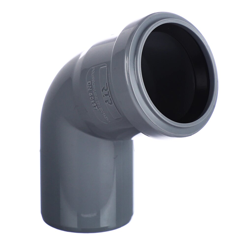 Колено канализационное РТП d50 мм угол 67 гр.