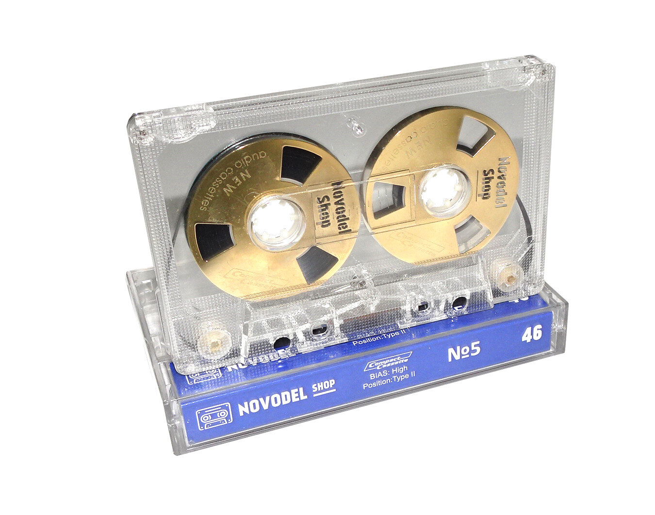 Аудиокассета "Novodel Shop №5"c золотистыми катушками