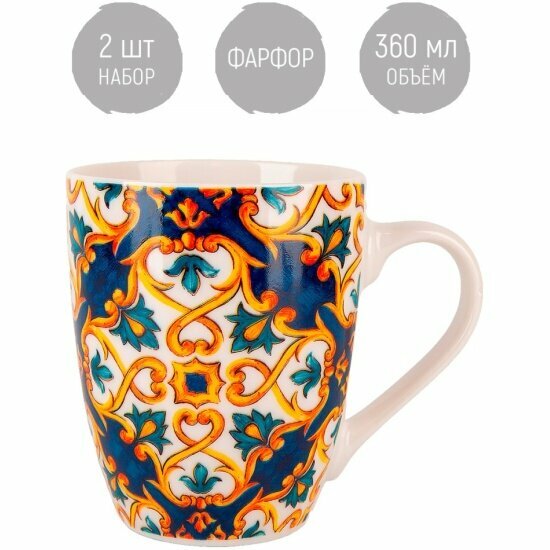 Набор кружек Nouvelle "Сицилия", 360 мл, 2 предмета (1360035-4-Н2)