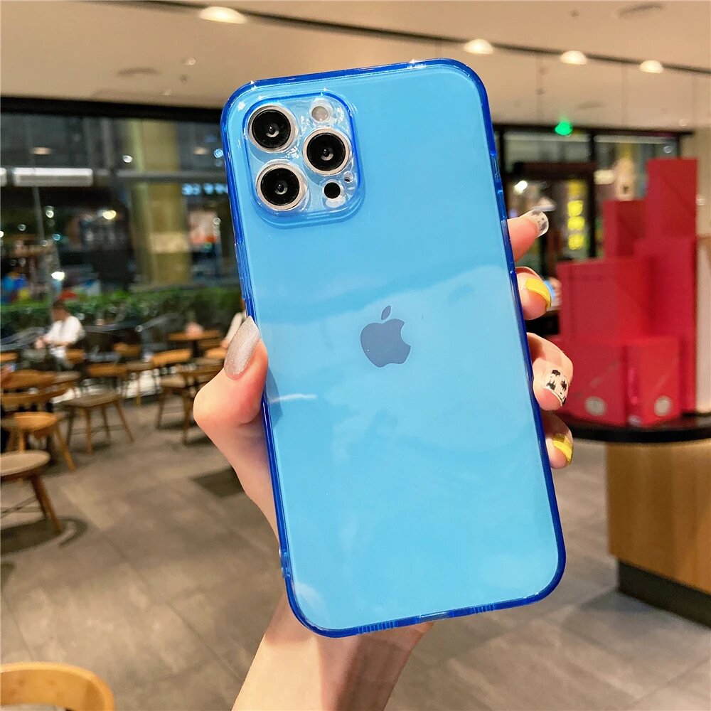 Синий неоновый чехол для iPhone 15 Pro Max