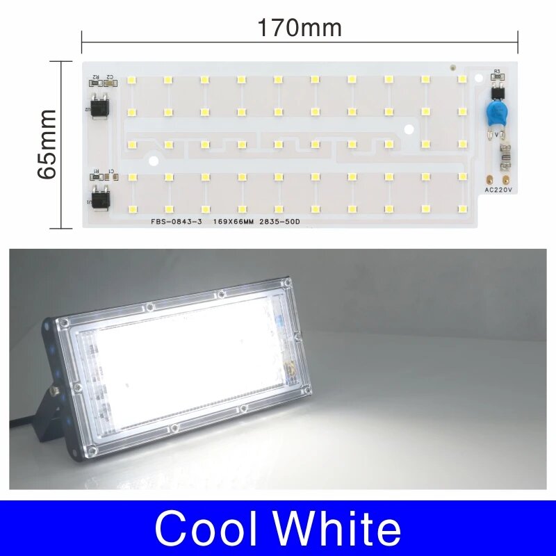 LED лампа чип 50W 220V Cool White