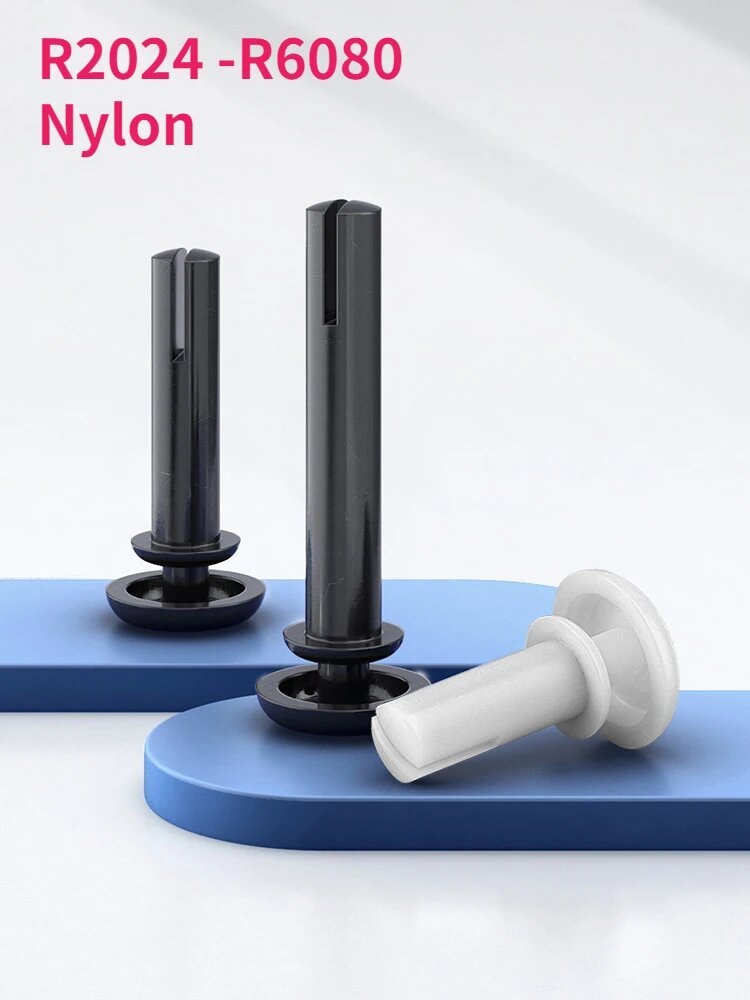 Нейлоновые заклепки R2024 -R6080 чёрно-белые White, R3035 -10pcs