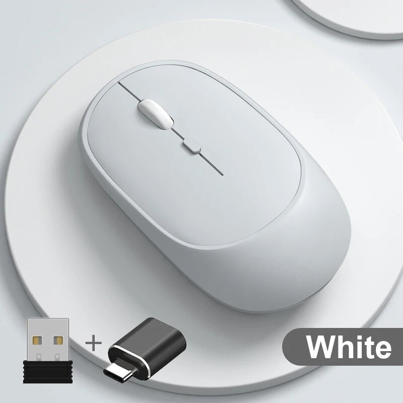 Беспроводная мышь White с адаптером