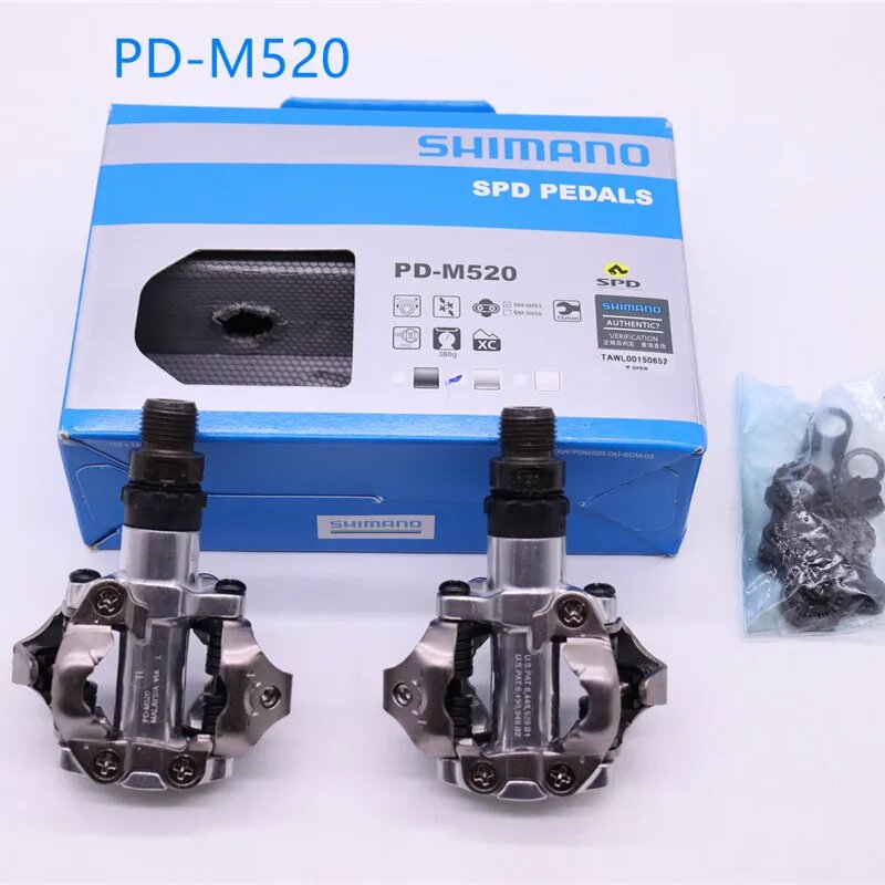 Педали Shimano PD M520 M540 ME700 для горных велосипедов PD-M520 silver