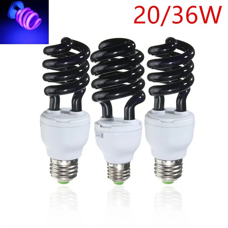 E－SMARTER УФ-лампа спиральная черная 20/36 Вт E27 220В 36W