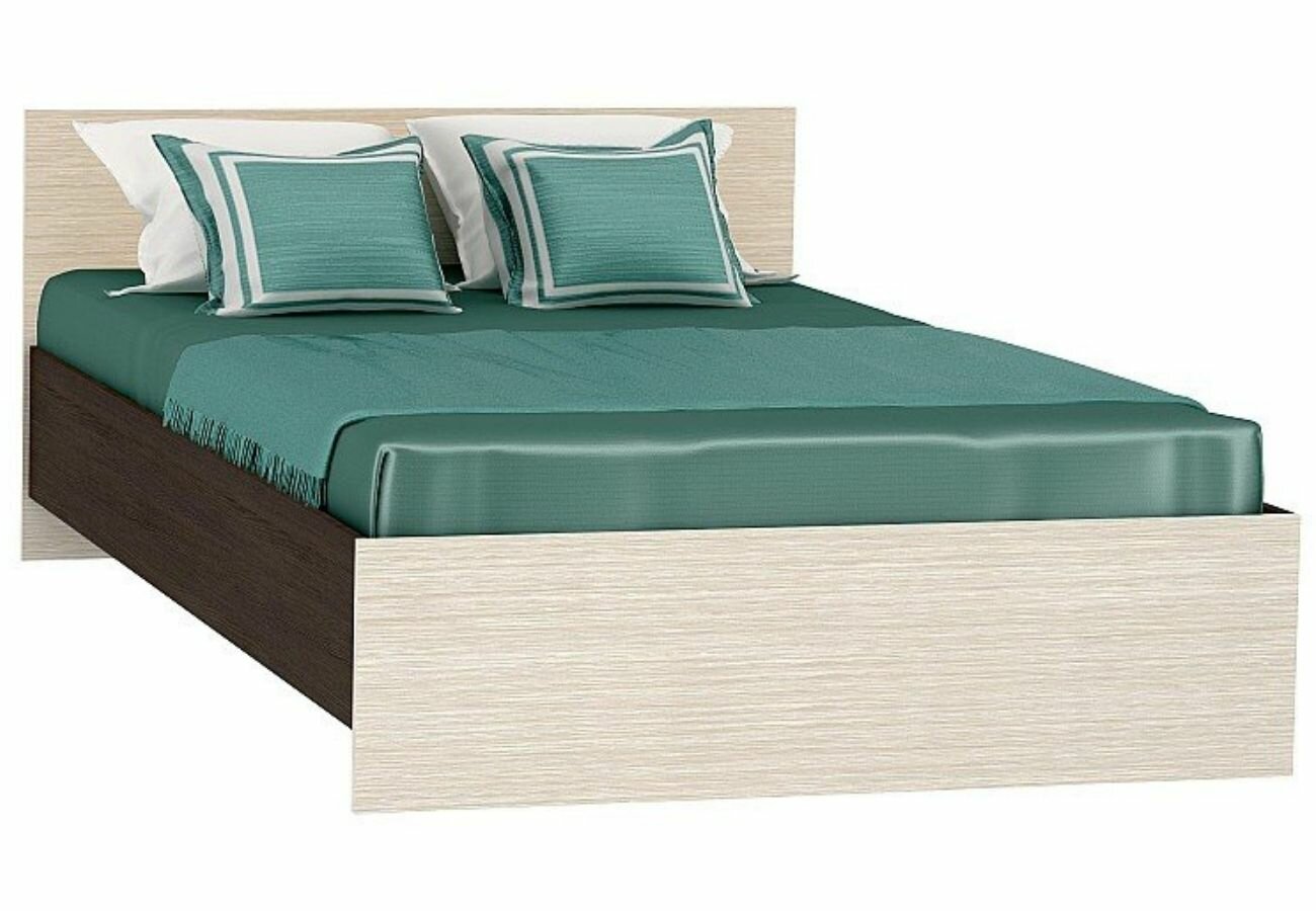 Кровать двуспальная 140х200 Бассо КР 557, (1452х700х2032 мм) венге/белфорт