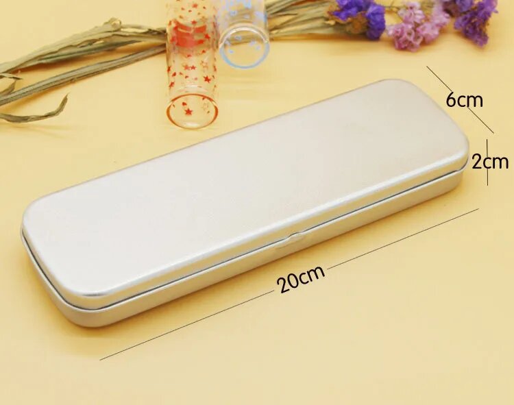 Жестяная коробка для канцелярских принадлежностей, металлическая коробка для ручек, Подарочная коробка для ручек, коробка для хранения, пользовательский печатный логотип, однослойный чехол для карандашей