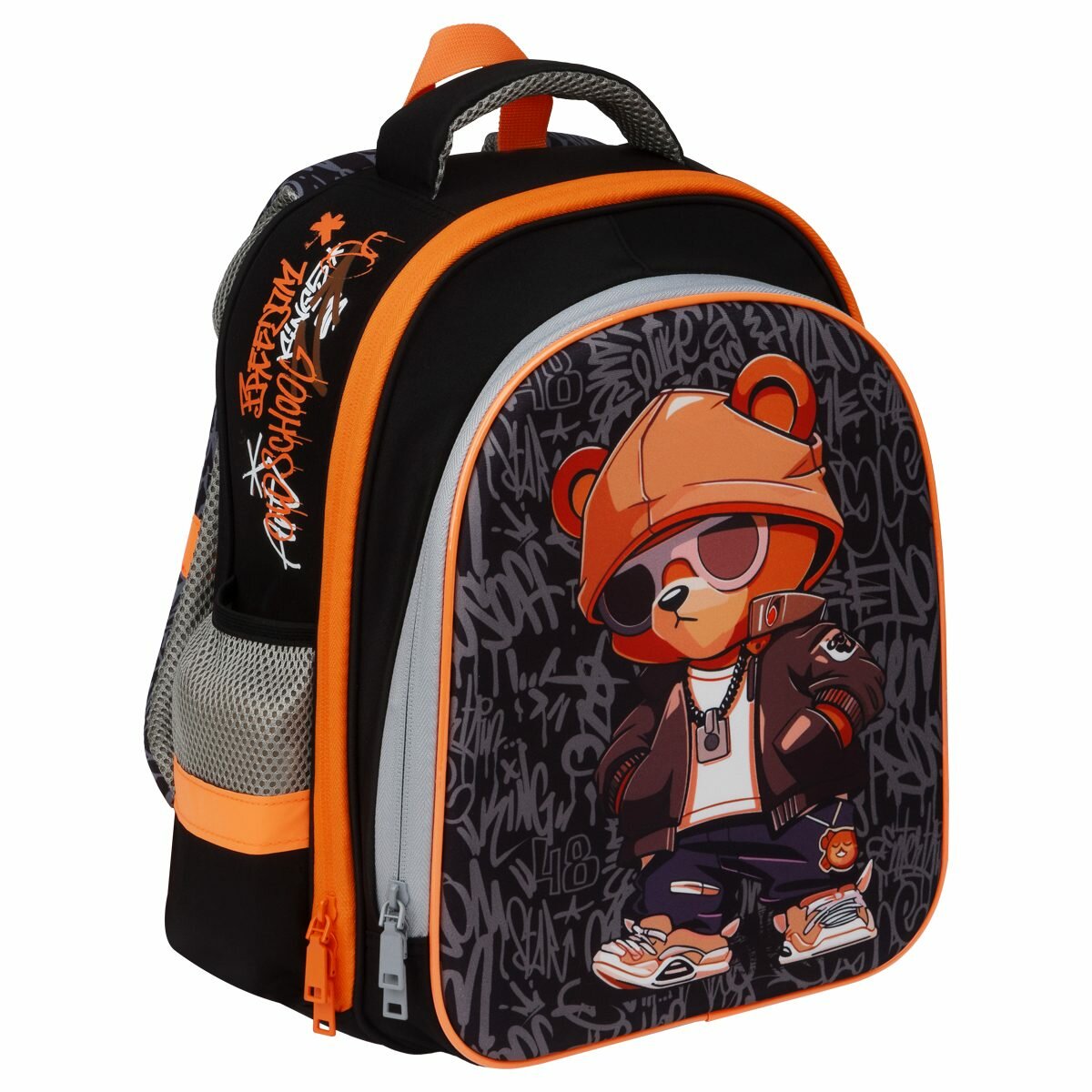 Ранец школьный ArtSpace School Friend Light "Bear" 35x29x12см, 2 отделения, 2 кармана, анатомическая спинка, 4шт. (Uni_17805)