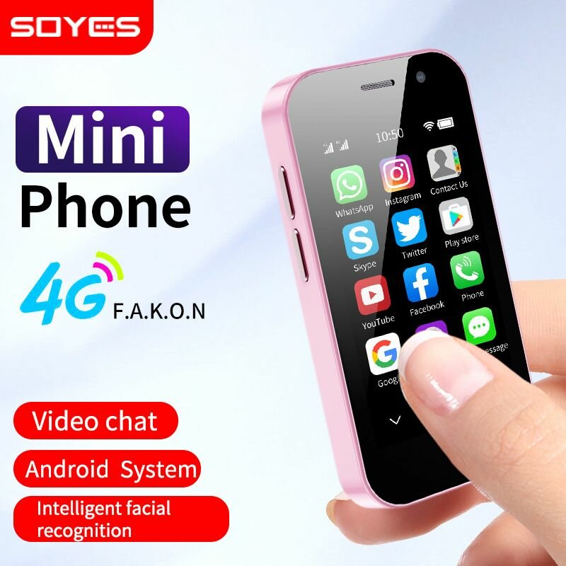Мини смартфон Soyes XS14pro, 4G, ике SIM-карта, 3.0 дюймлы супер мини смартфон, хтер 2GB + 16GB (рус телен хуплый)