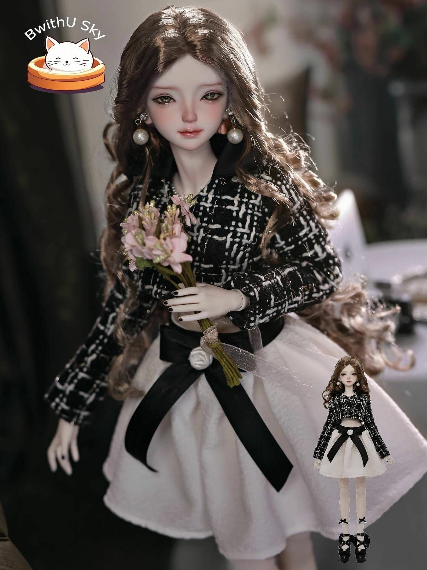 BwithU Xana BJD 1/4 Барийного тела Модной Леди с шариковой шарнирной куклой