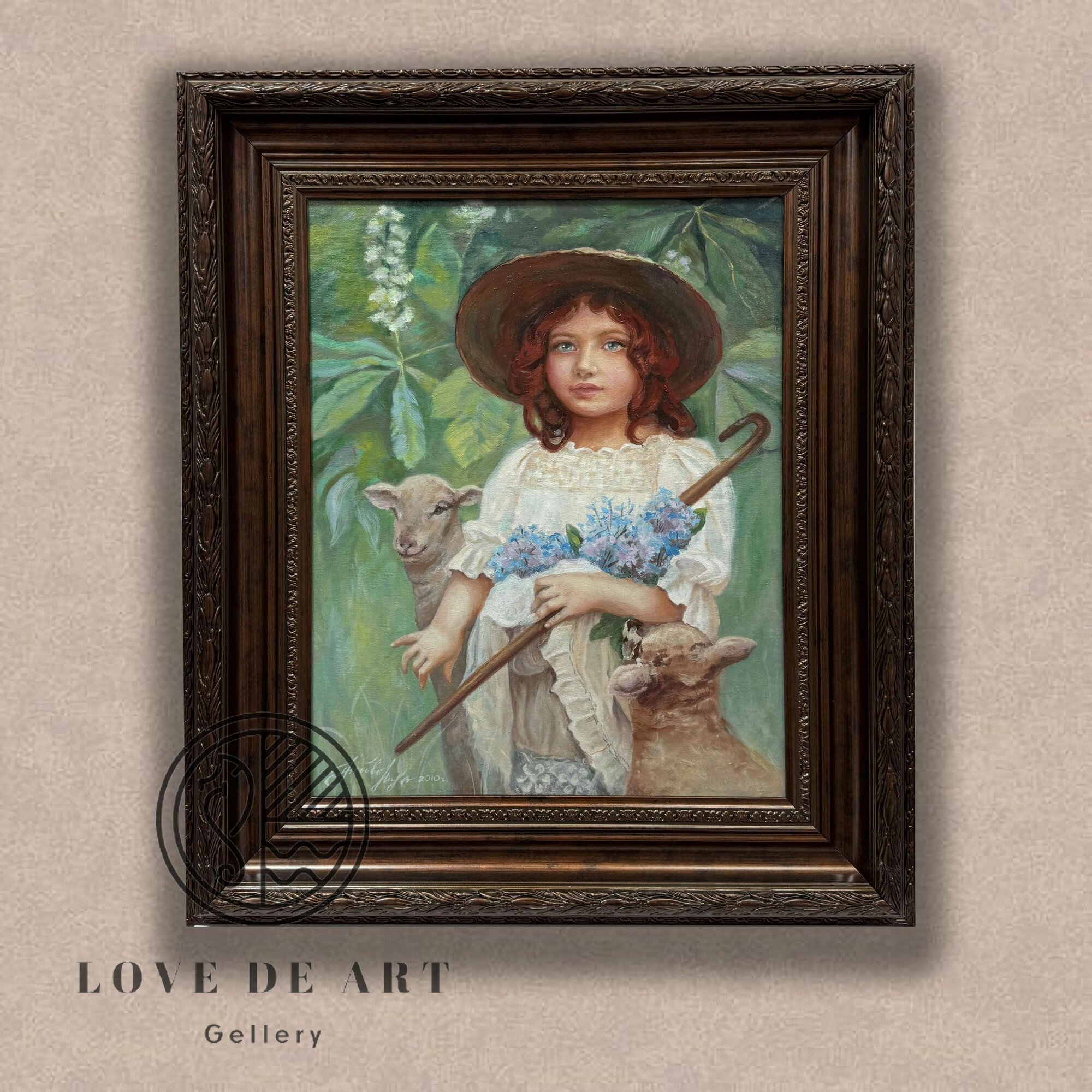 Картина "Пастушка" Love de Art, 70x70 см, масло, цветы, на подрамнике