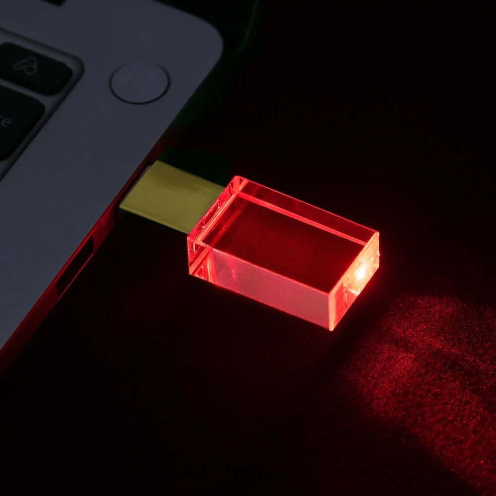 USB-накопитель JASTER 16 ГБ, Gold-Red, со светодиодом