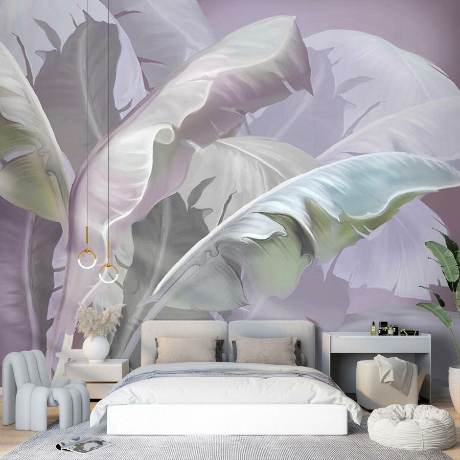 Фотообои Стебли бананового листа 13-458-L-Холст 270 x 400 см (ВхШ) Бесшовные, флизелиновые, влагостойкие обои MasterFresok