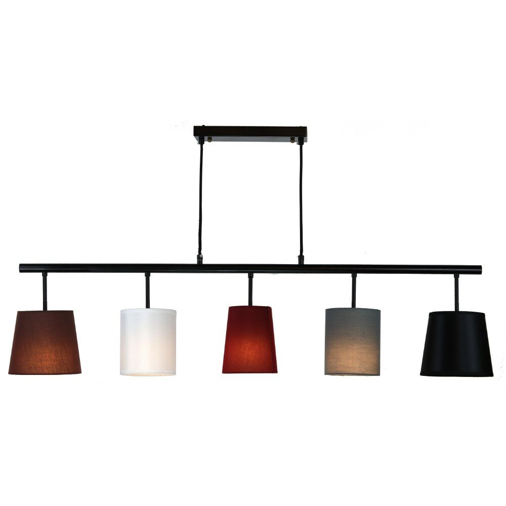 Люстра - Абажур De Fran AP5-191-5 BK+MIX E27 220В 5*60Вт далия, черный+ микс