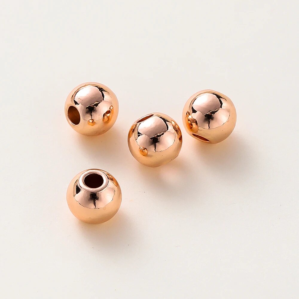Золотые позолоченные латунные бусины St.kunkka 2-8 мм 5mm x 30Pcs, Rose Gold