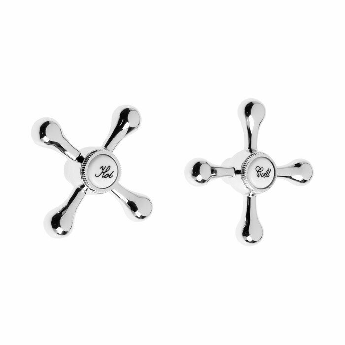 Ручка на смеситель ZEIN Z101, крест, для кран-букс со штоком на 20 шлицов, цинк, цвет хром, 20 шт.