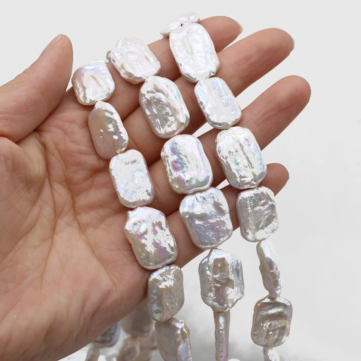 Серебряные жемчужины барокко 15x20 мм, 3шт