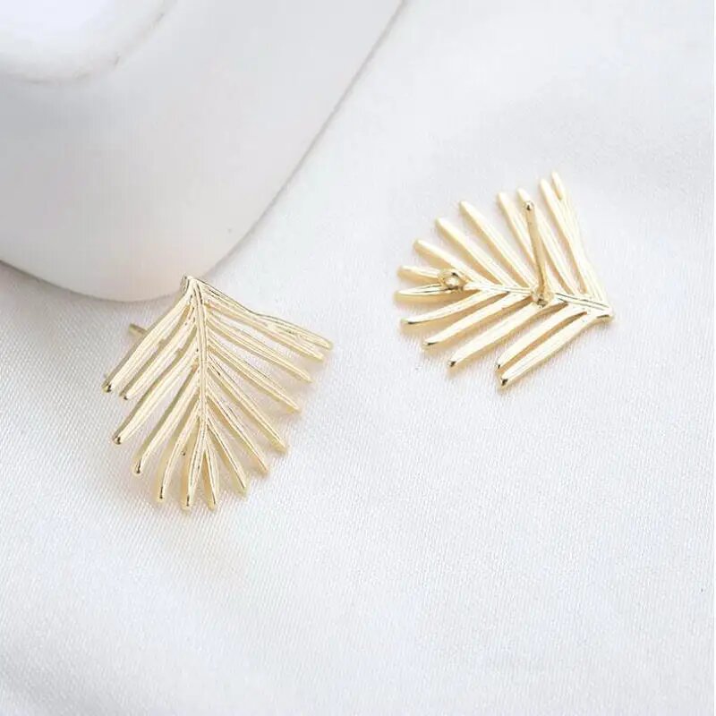 Серьги-гвоздики из латуни с позолотой, 6 PCS