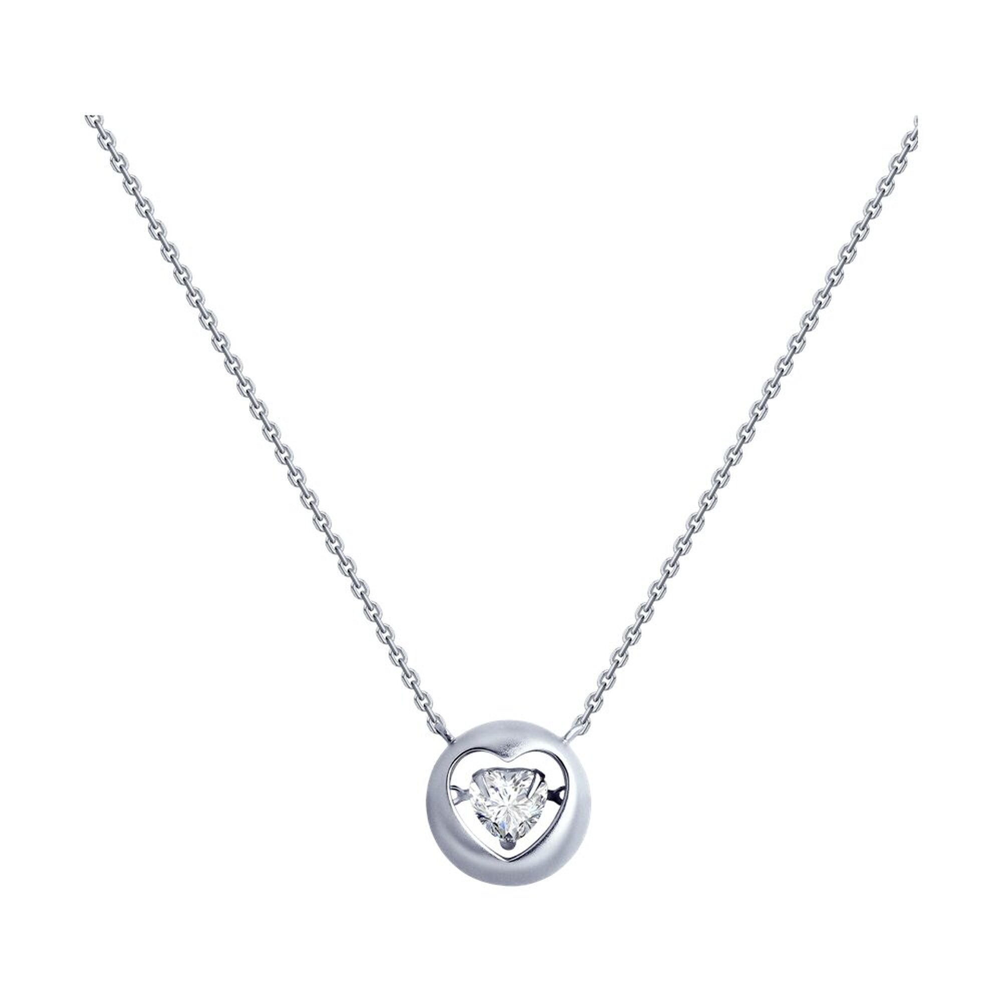 Колье, серебро, 925 проба, родирование, кристаллы Swarovski