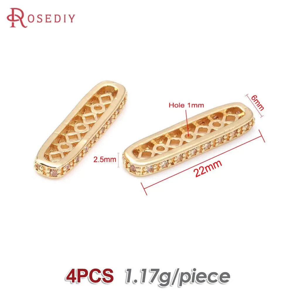 Подвески Rosediy 22x6 мм, 1 мм, 4 шт.