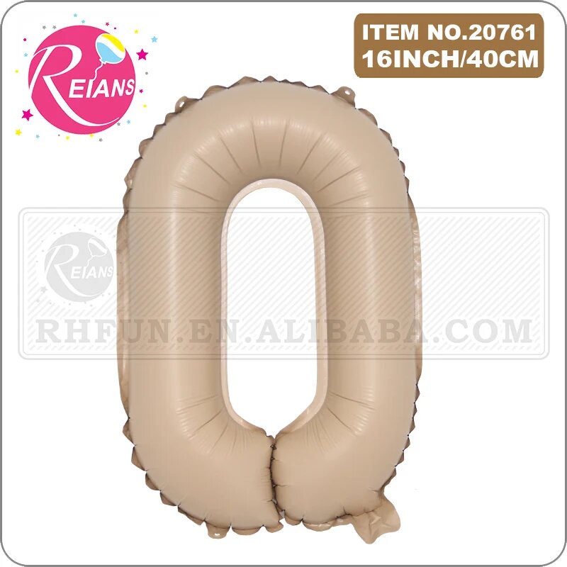 Карамельный фольгированный шар 16 дюймов с буквами и цифрами Бежевый, 20761 16IN Caramel O, 16 дюймов