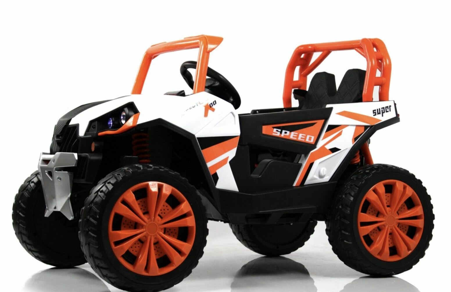 Детский электромобиль F888FF оранжевый с дистанционным управлением, двухместный