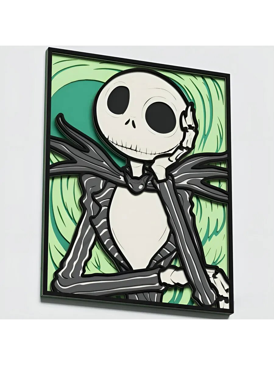 3D Картина по номерам из дерева Джек Скеллингтон, 23x30 см