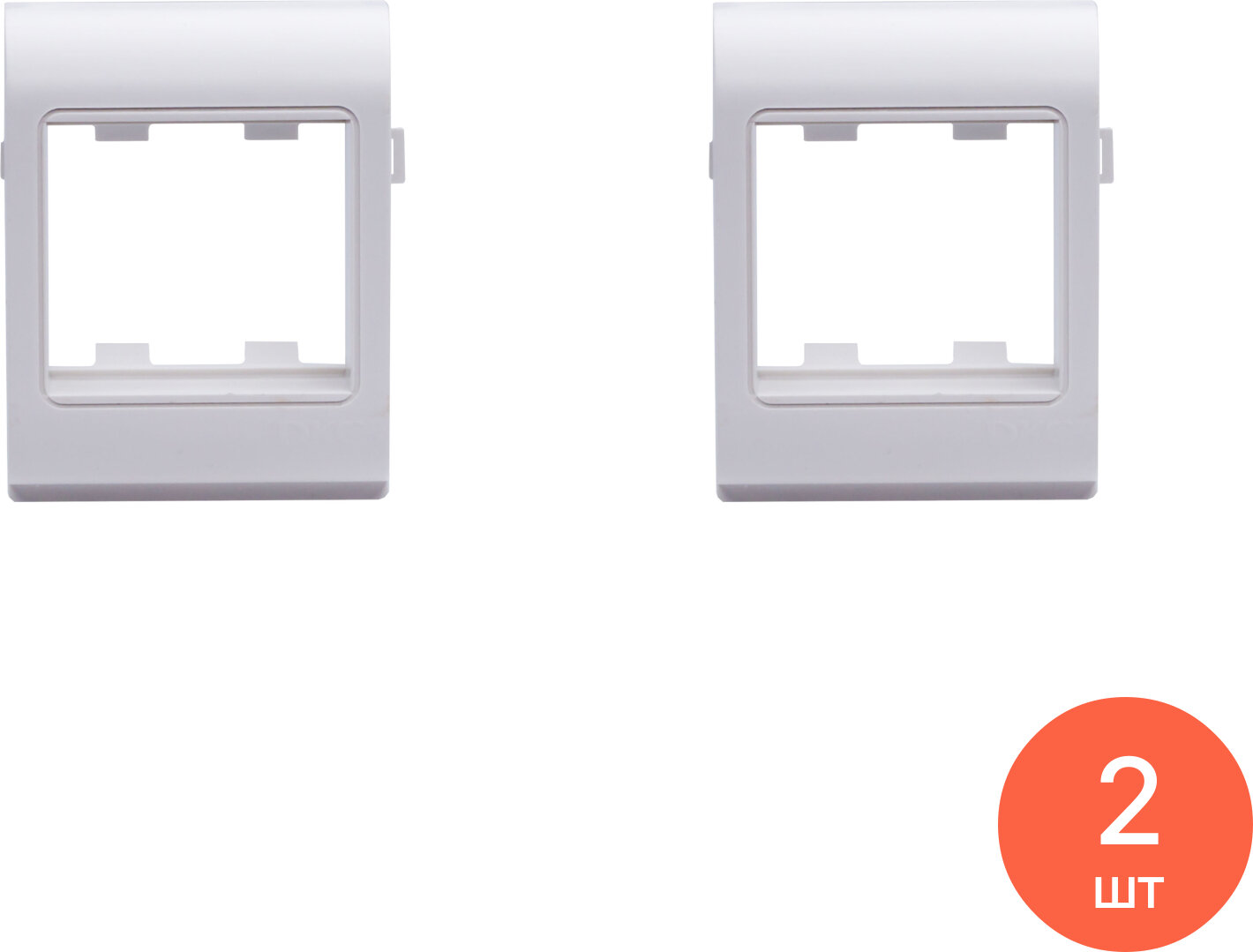 Рамка электроустановочная DKC / ДКС PDА-DN 80 суппорт под 2 модуля VIVA, 10043 белая / электроустановочное изделие (комплект из 2 шт)