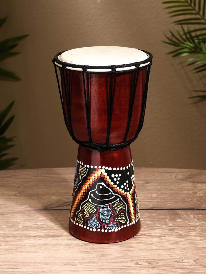 Сувенирный музыкальный инструмент «Барабан Джембе», 10×10×30 см, махагон