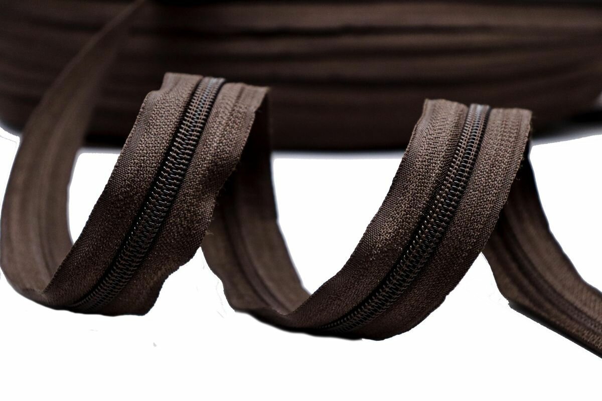 Молния рулонная коричневая 10 метров/5 собачек